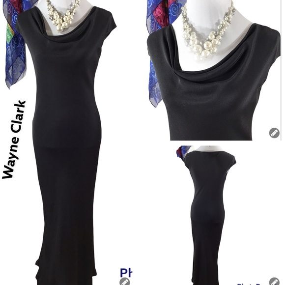 Wayne Clark | Dresses | Wayne Clark Black Silk Formal Gown 8 Hollywood ...